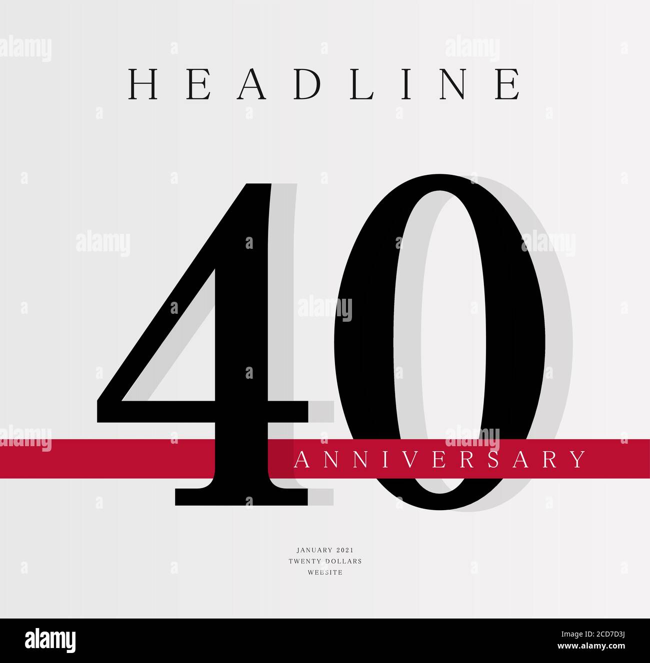 40th Anniversary banner template, journal cover design template ...