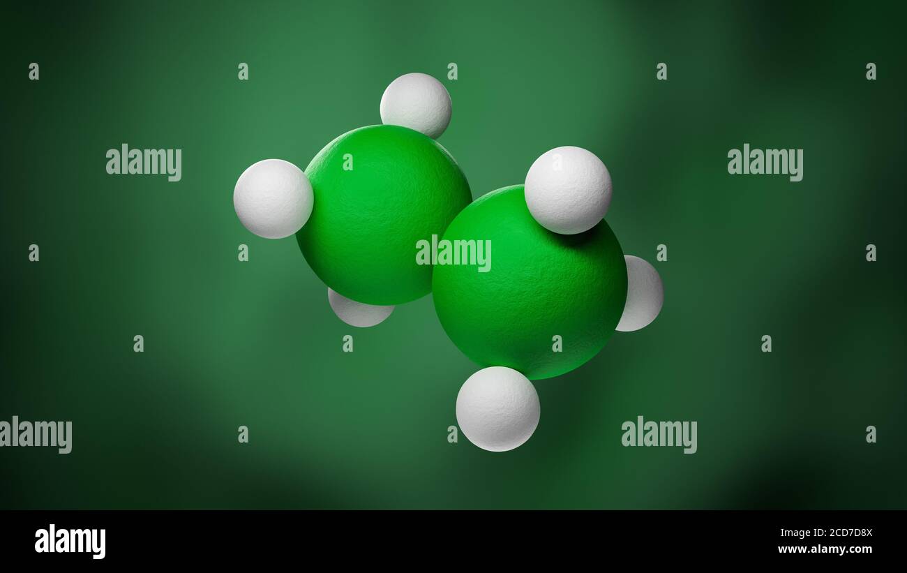 Model of a ethane molecule of the family of the single bonded ...