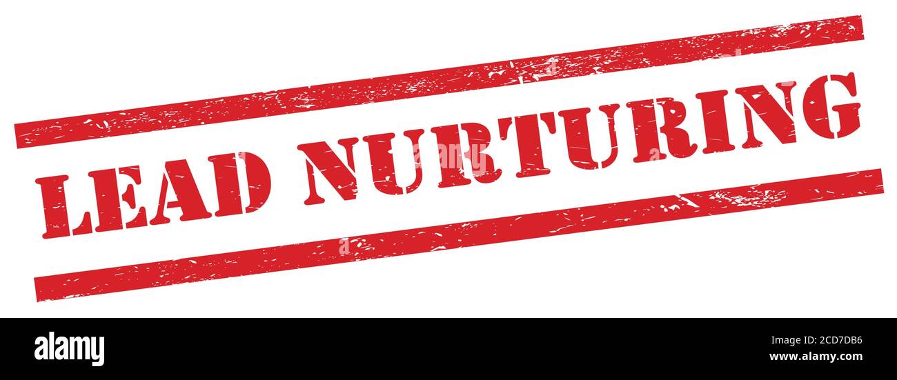 LEAD NURTURING text on red grungy rectangle stamp Stock Photo - Alamy