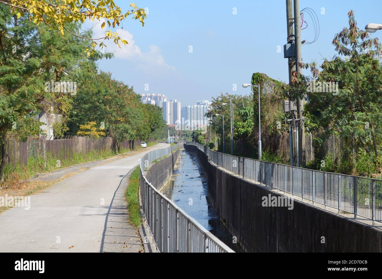 Nullah on Yick Yuen Road beside future site of Hung Shui Kiu MTR ...