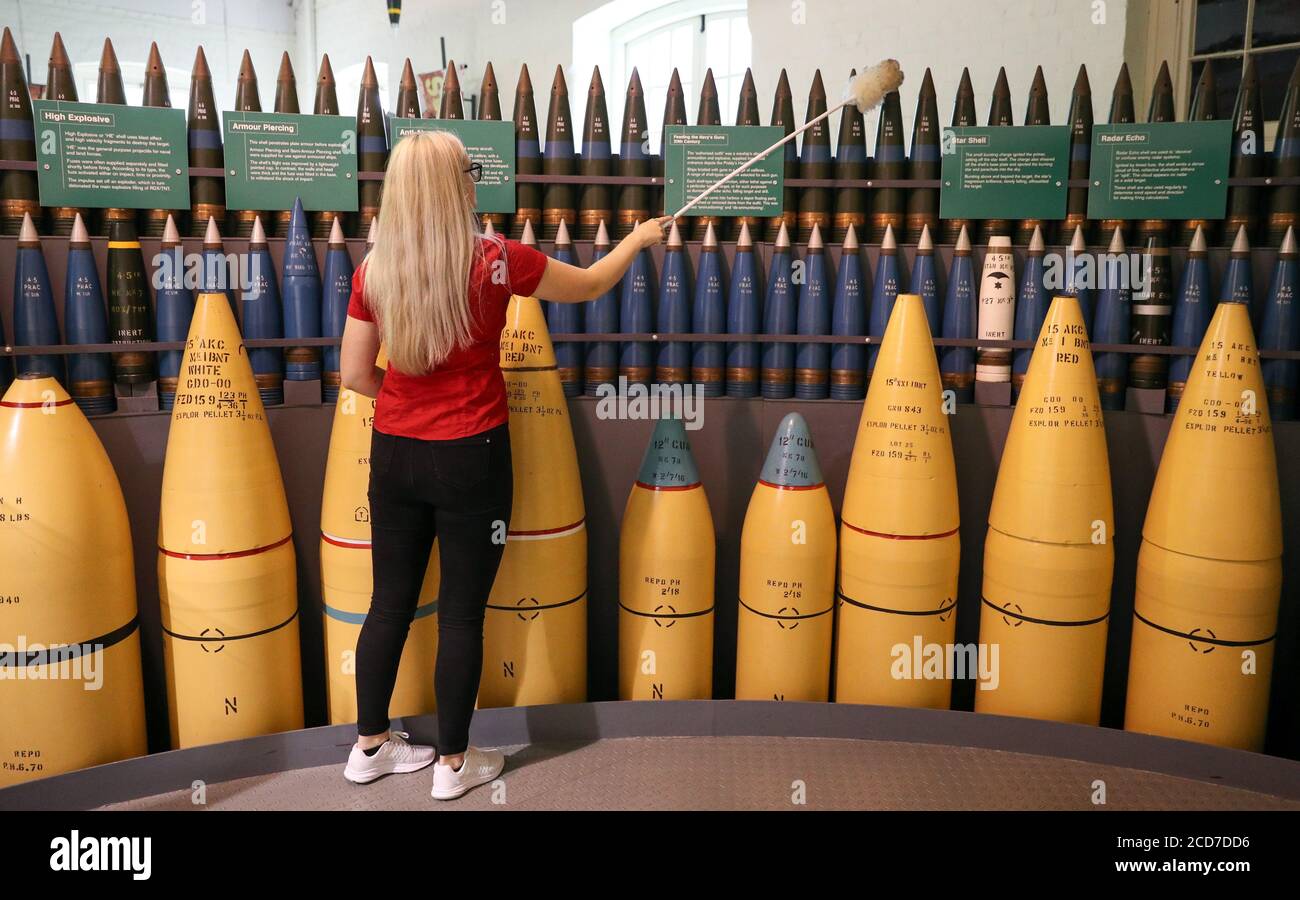 A member of staff at Explosion Museum of Naval Firepower in Gosport ...