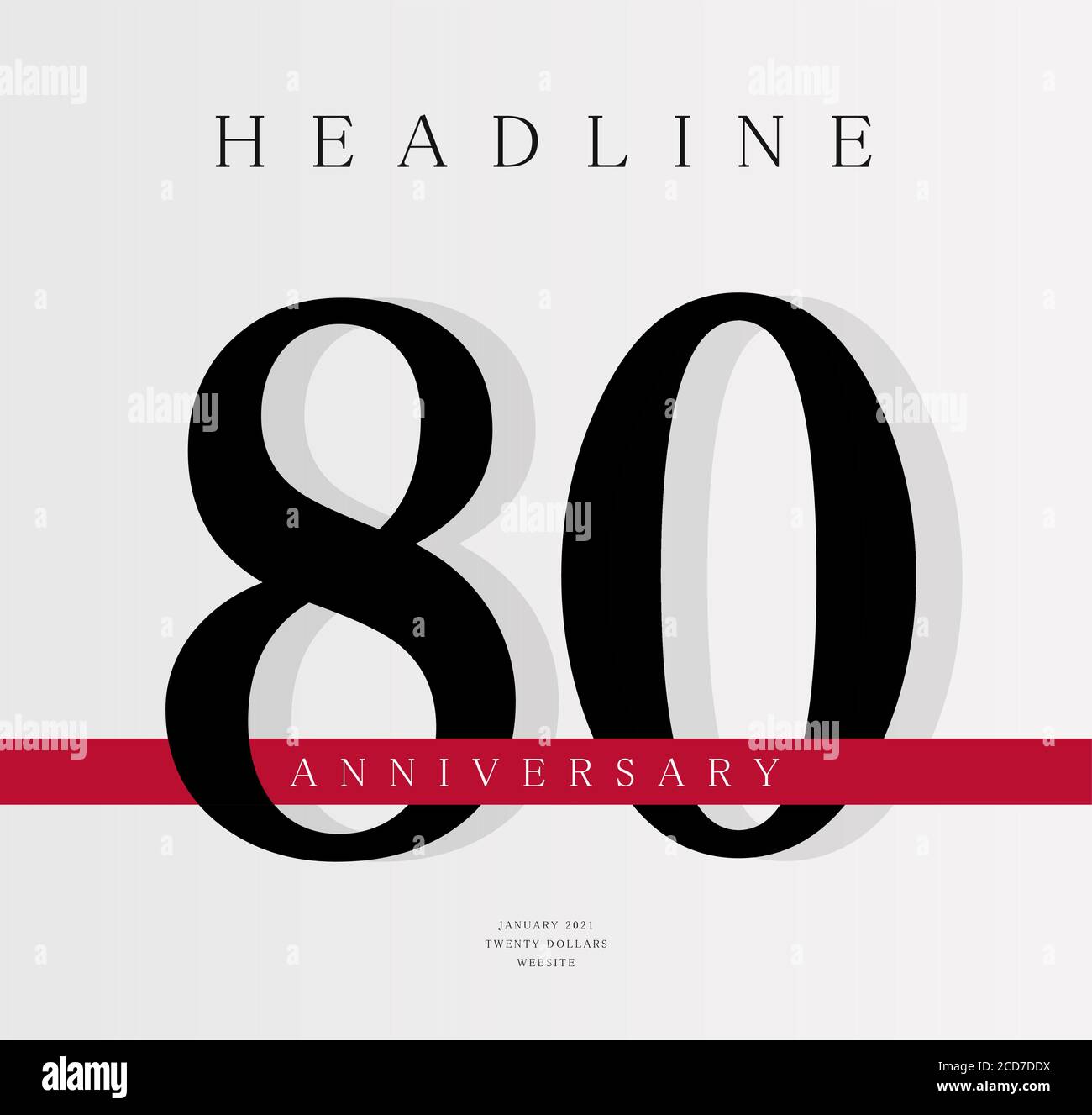 80th Anniversary banner template, journal cover design template ...