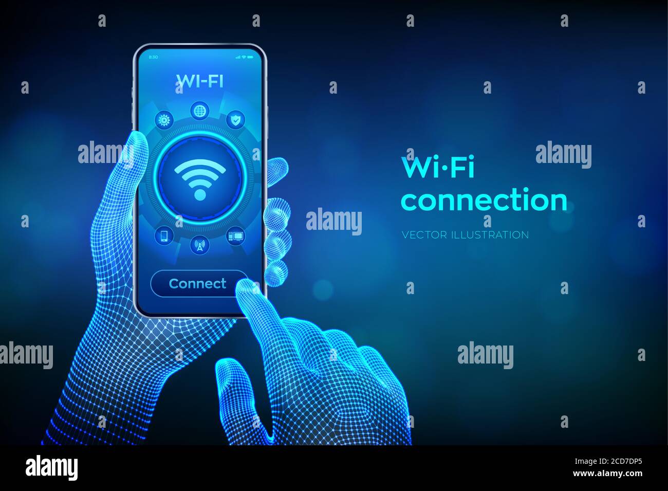 Wi Fi wireless connection concept. Free WiFi network signal technology ...