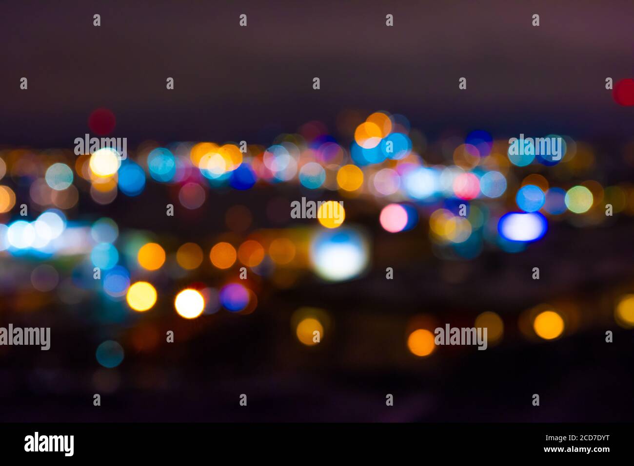 Out of focus lights of a city at night Stock Photo - Alamy
