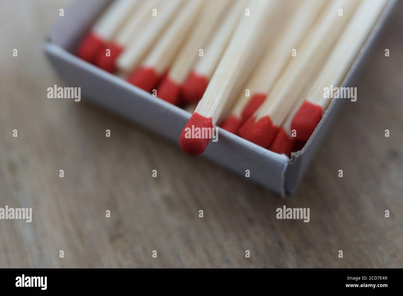 Red Matchsticks in the Matchstickbox Stock Photo - Alamy