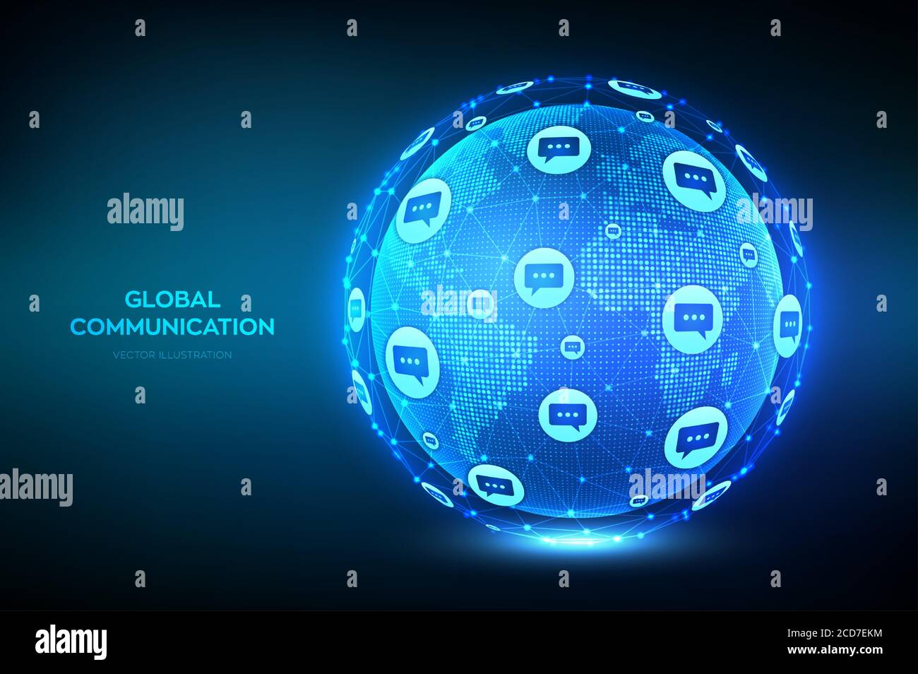 Global communication concept. World map point and line composition ...