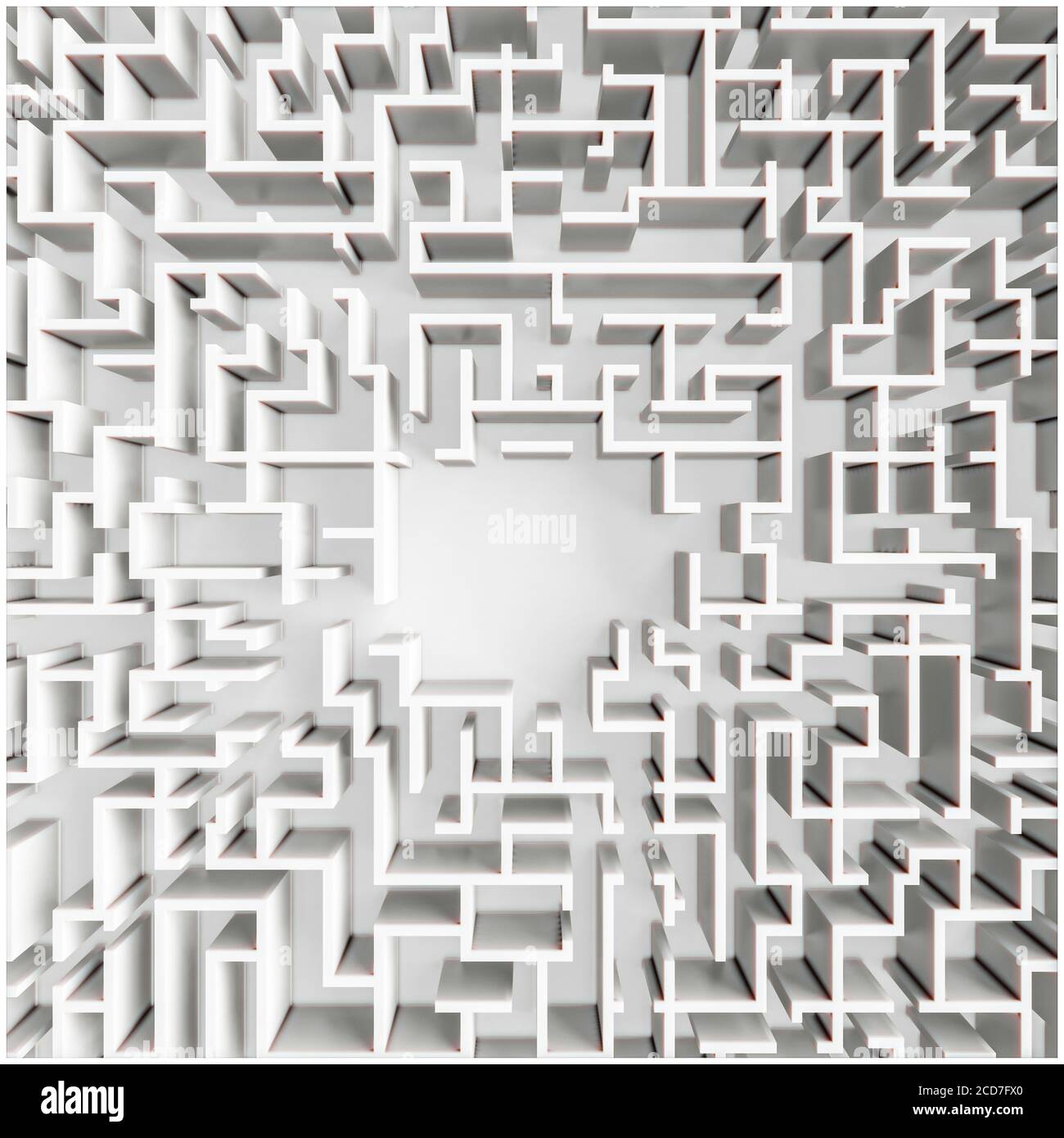 huge maze isolated on white background 3d illustration Stock Photo - Alamy