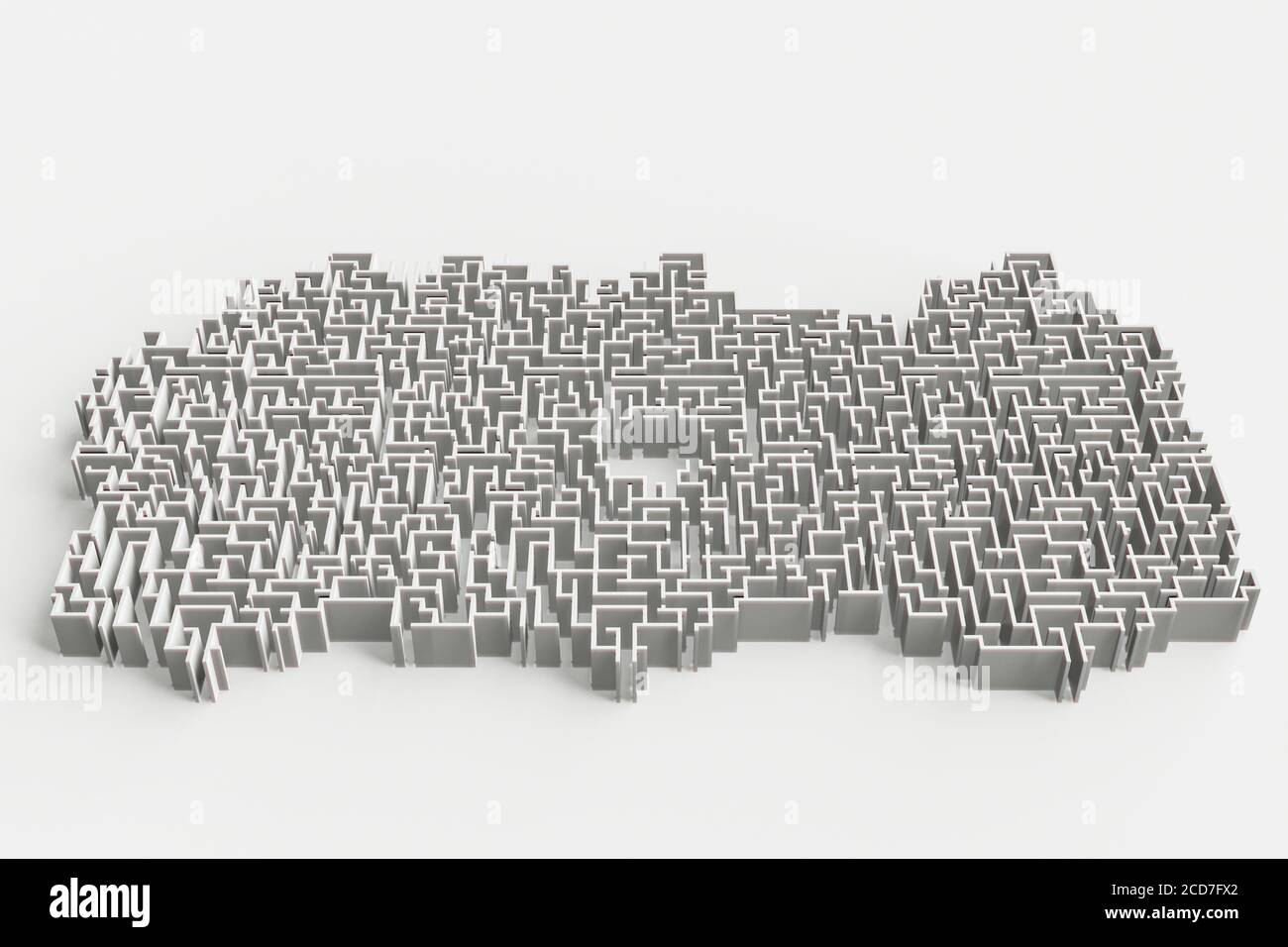 huge maze isolated on white background 3d illustration Stock Photo - Alamy