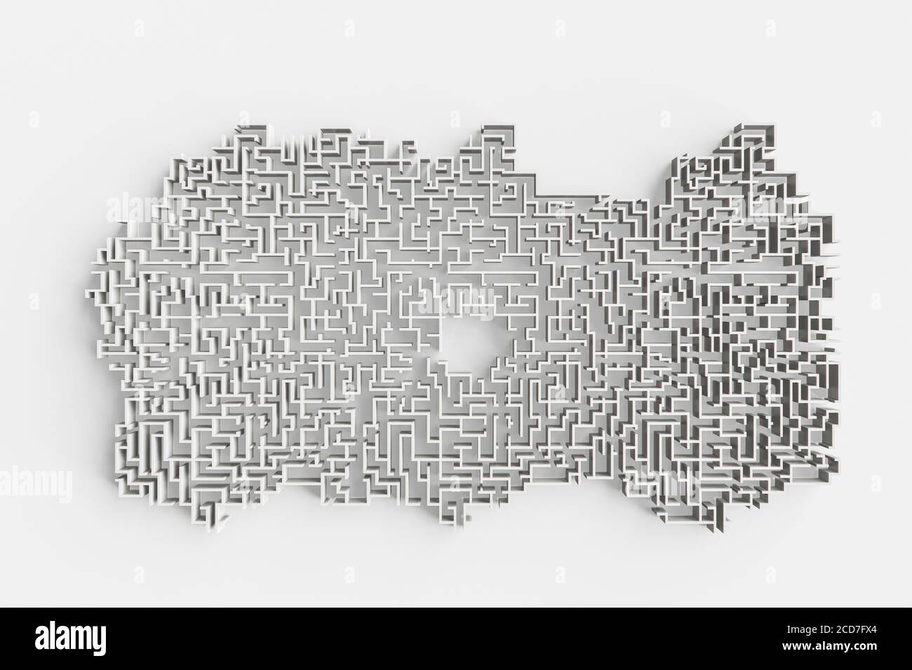 huge maze isolated on white background 3d illustration Stock Photo - Alamy