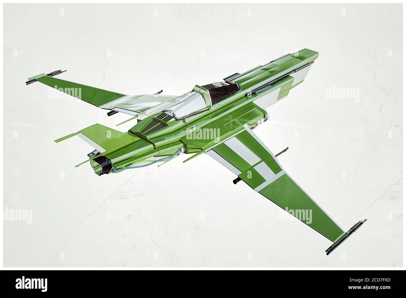 3d illustration of a spaceship fighter isolated on white background ...
