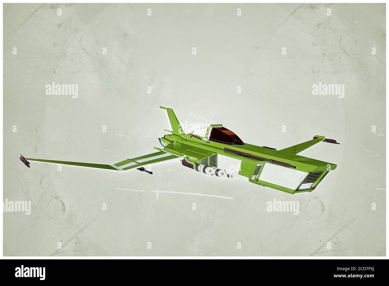 3d illustration of a spaceship fighter isolated on white background ...