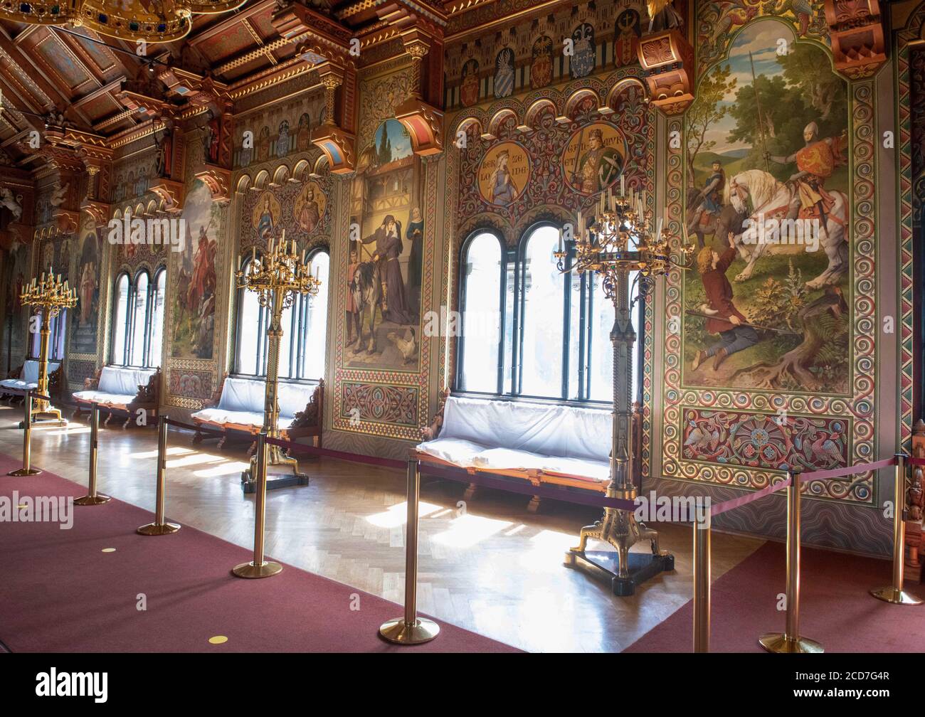 Schwangau, Germany. 27th Aug, 2020. The walls of the Singers' Hall are ...