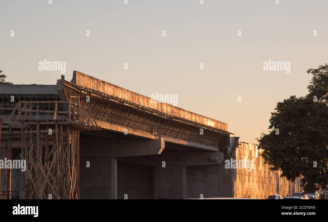 Construction works of a viaduct on a federal highway in the city of ...