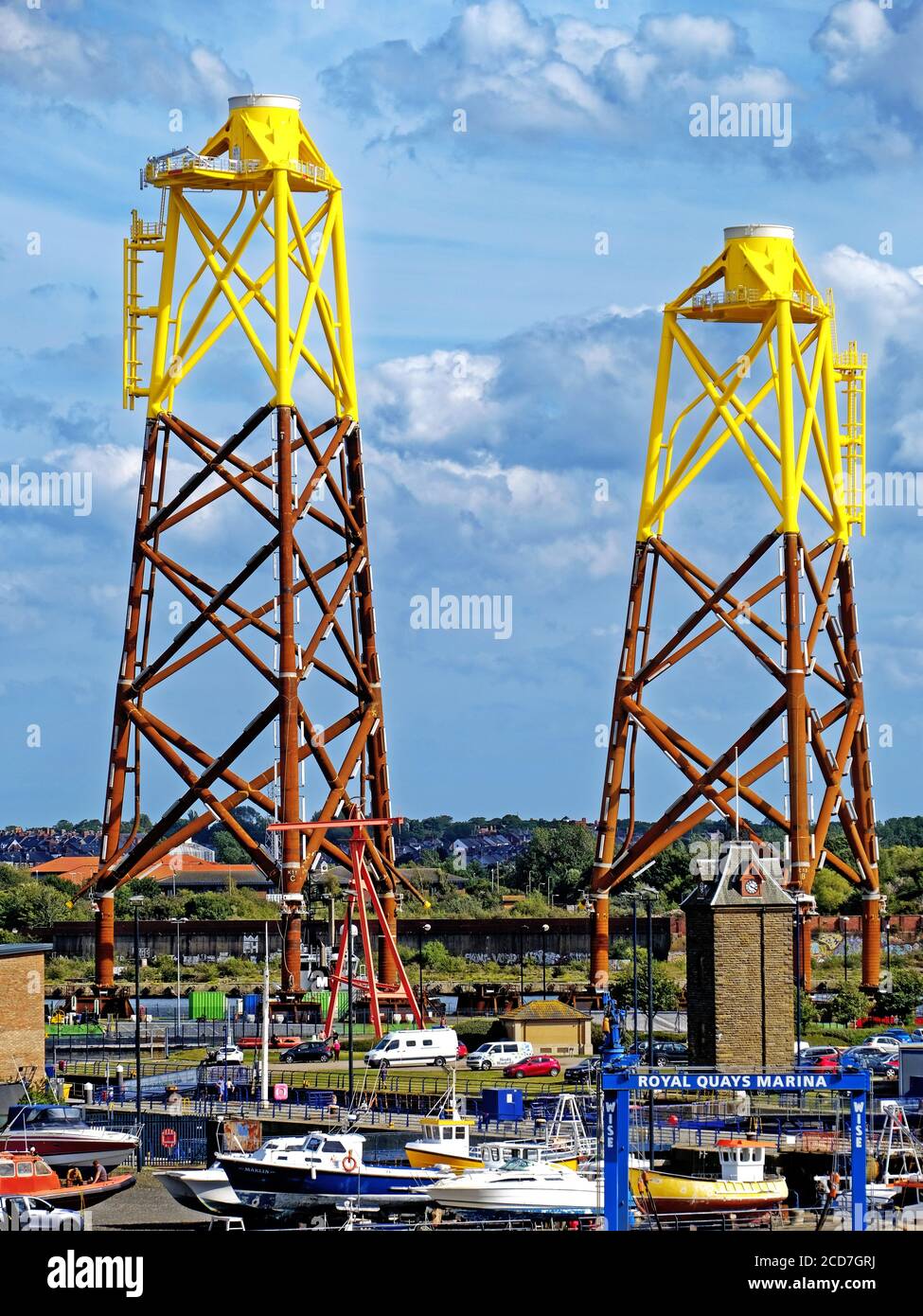 Newly completed wind turbines from Smulders Howdon Tyneside yard Tyne ...