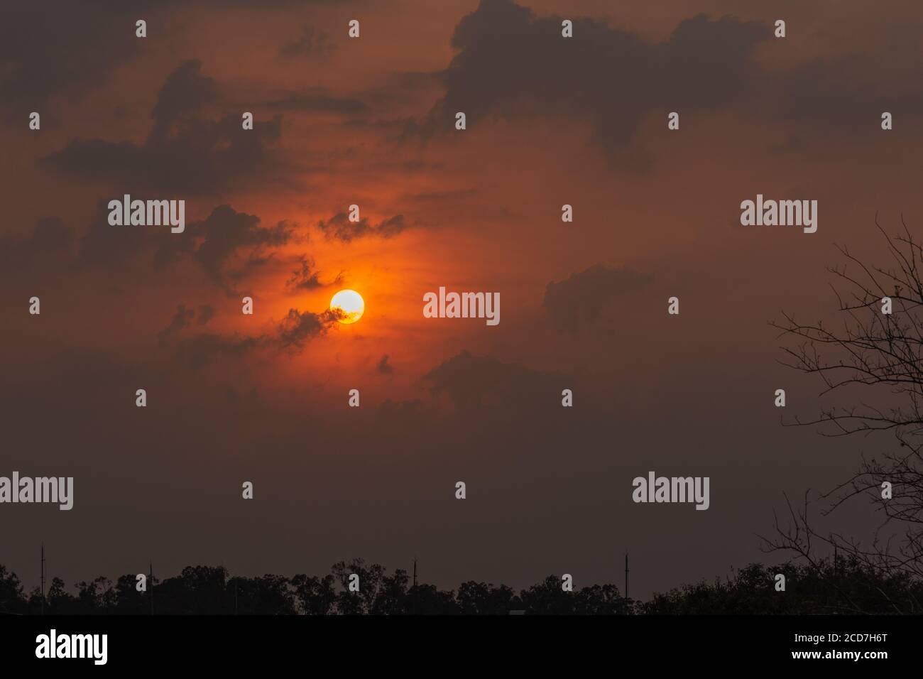 The late afternoon and the landscape of a sunset in the southern ...