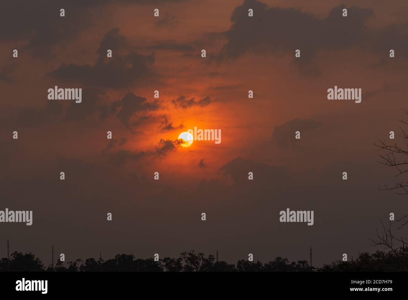 The late afternoon and the landscape of a sunset in the southern ...