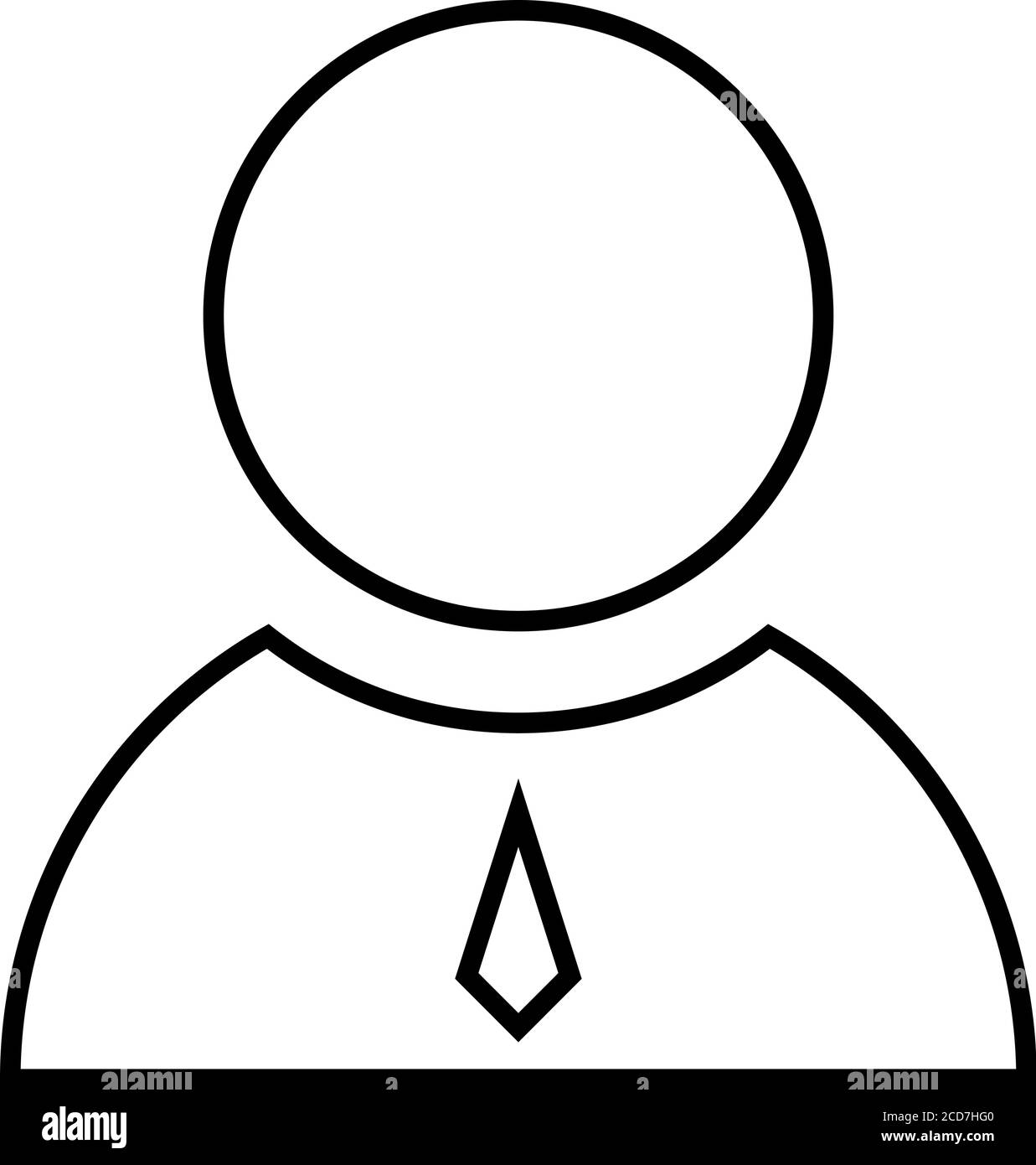 Business manager icon. Male person character with tie - modern thin ...