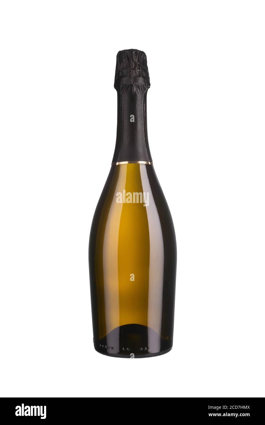 Empty champagne bottle label on black hi-res stock photography and ...