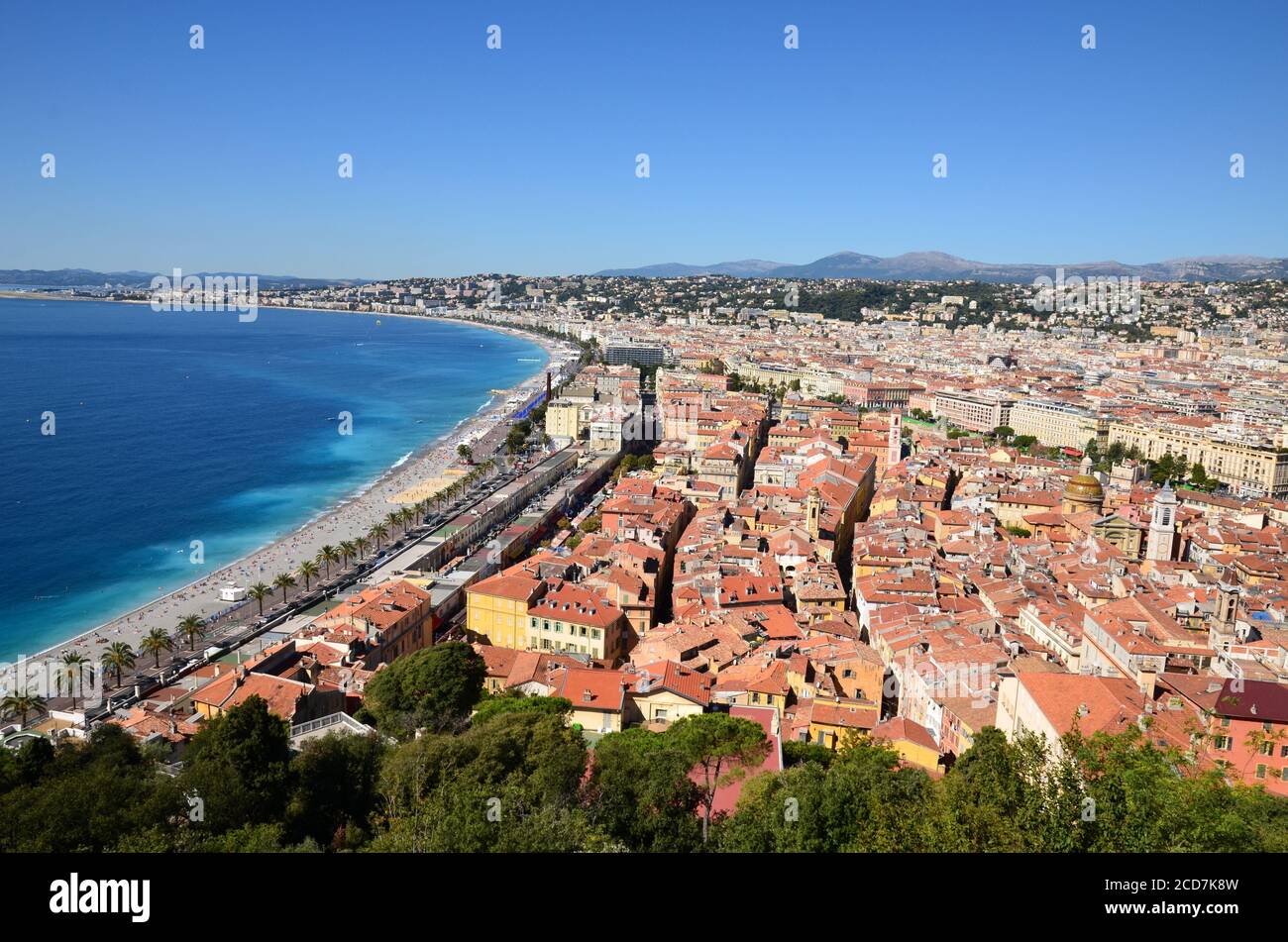 France, french riviera, Nice city, the carnival town seen from the ...