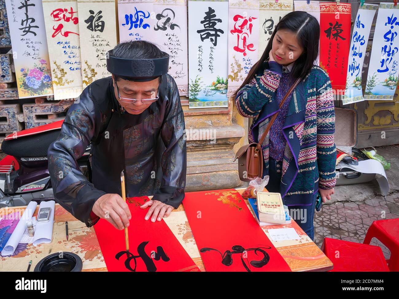 the old town, the art of calligraphy, traditional Tet in Hai Duong ...