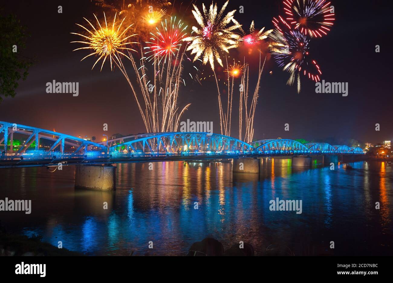 Trang Tien tile bridge, the city of Hue, Vietnam Stock Photo - Alamy