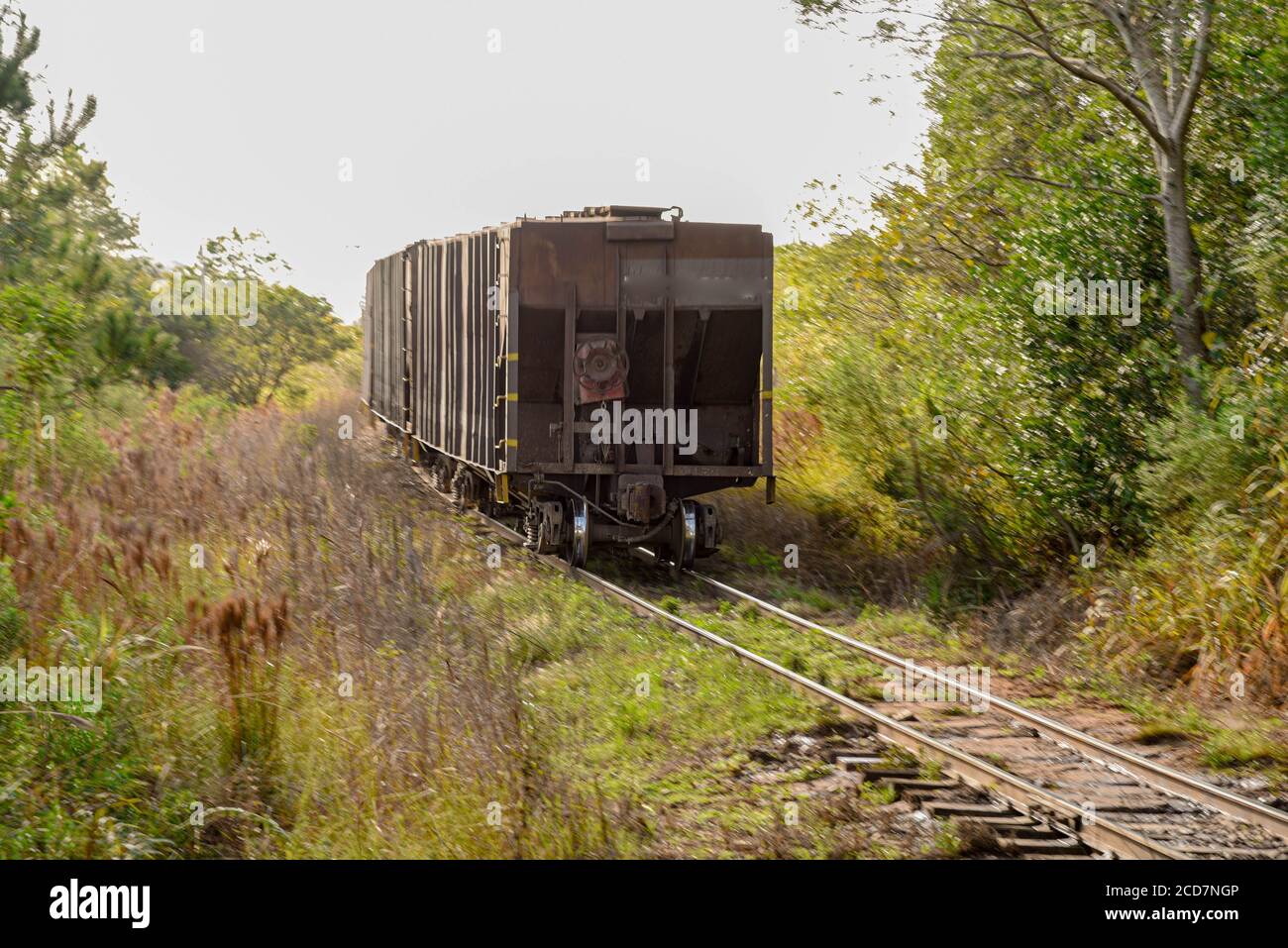 Freight train in motion. A train or train is a railway transport that ...