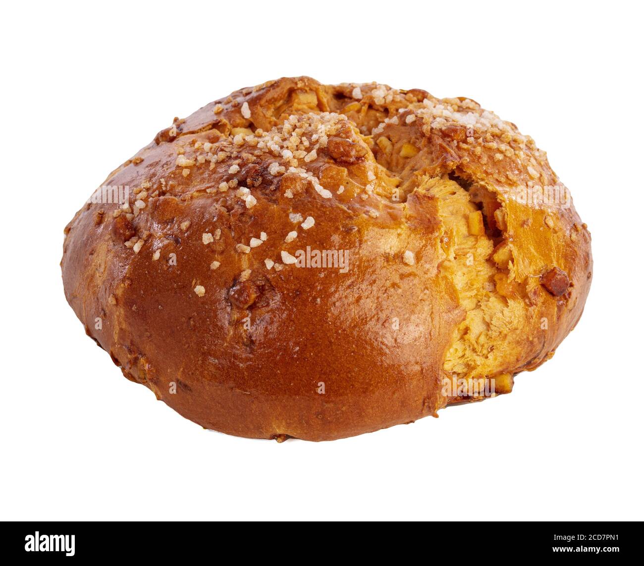 round sugar brioche cut out on a white background Stock Photo - Alamy