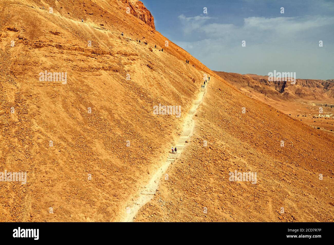 Scenic view of Masada mount in Judean desert near Dead Sea, Israel ...