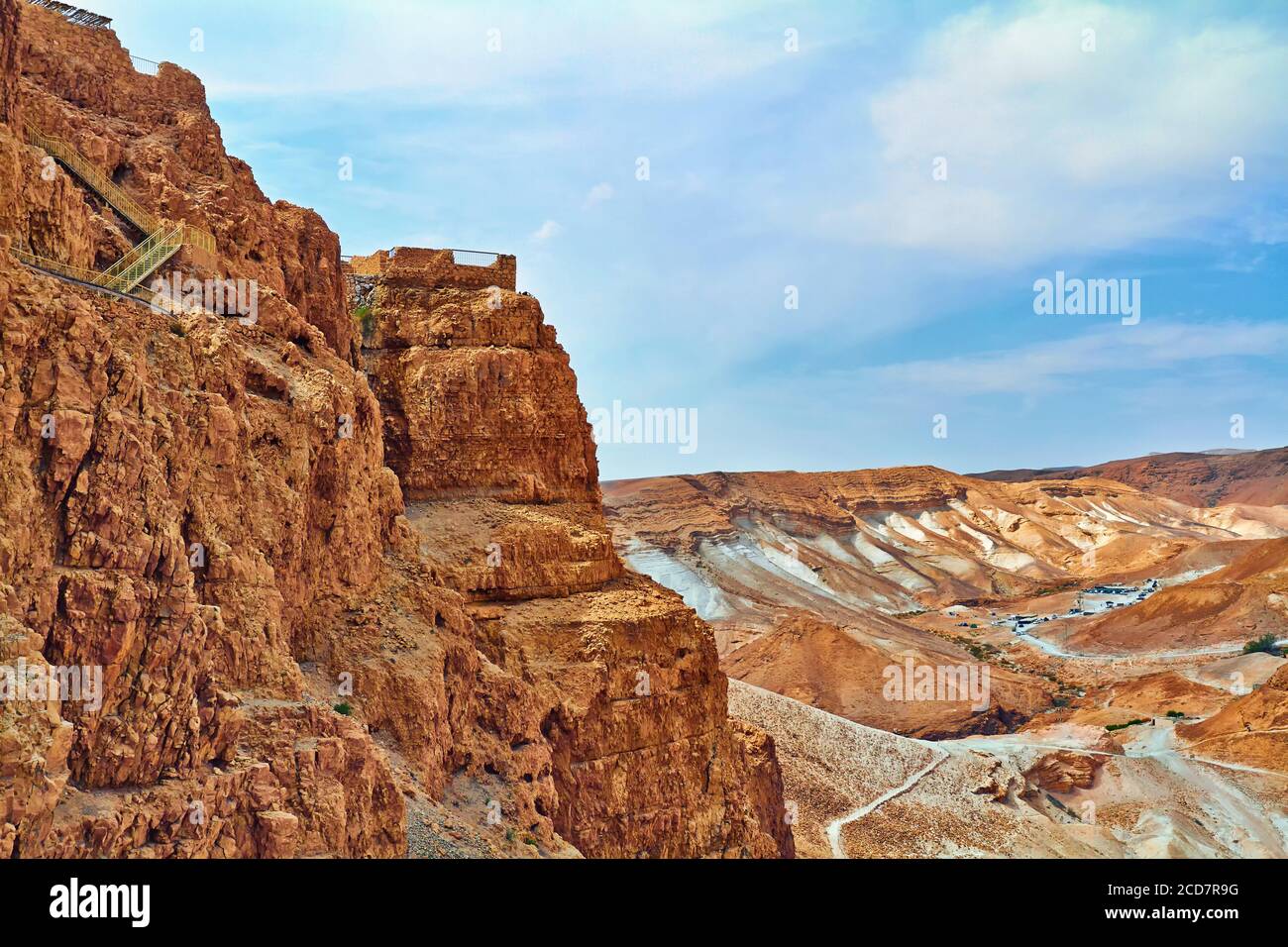 Scenic view of Masada mount in Judean desert near Dead Sea, Israel ...