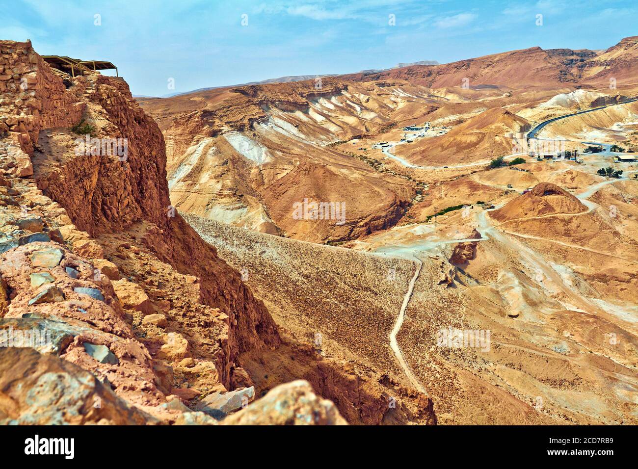 Scenic view of Masada mount in Judean desert near Dead Sea, Israel ...