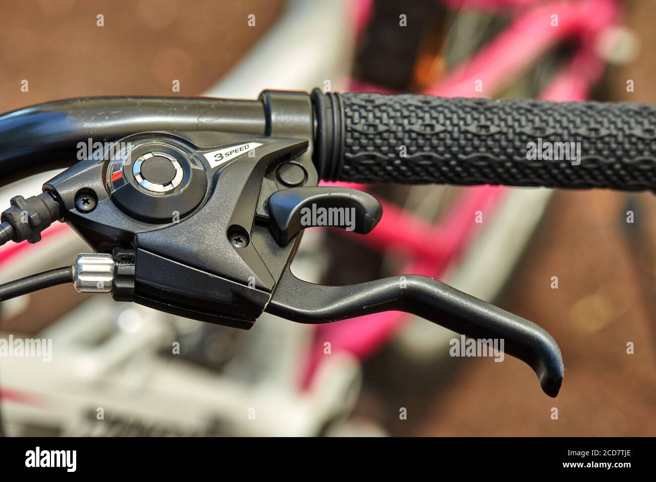 bicycle parts steering wheel, gearshift and brake Stock Photo - Alamy