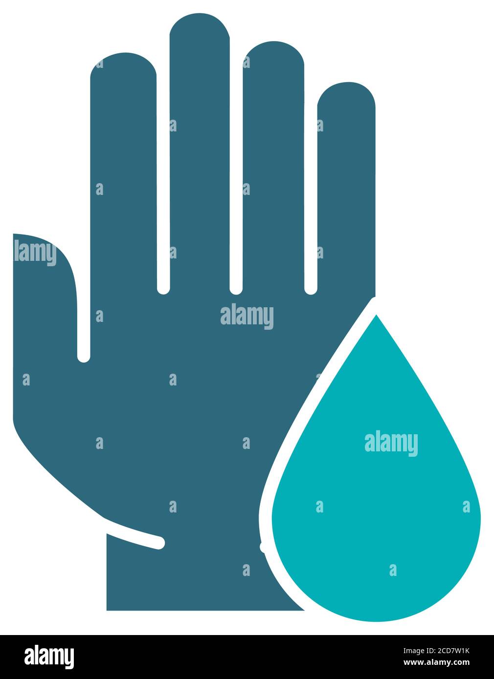 Hand with drop colored icon. Hygiene, cleaning supply, hand ...