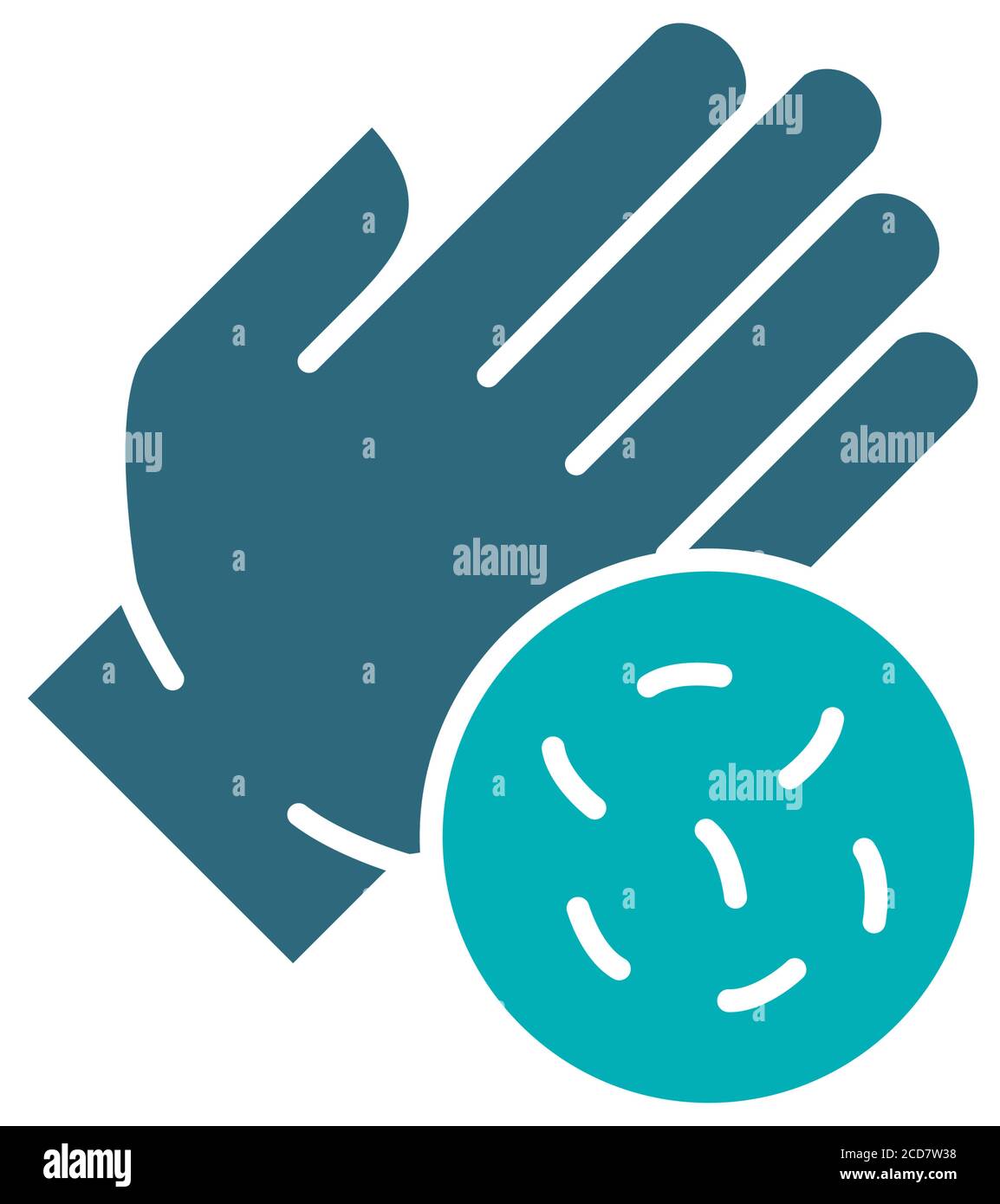 Hand with bacteria colored icon. Hygiene, human protection, upper ...