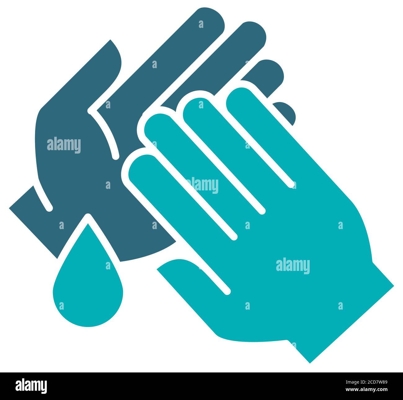 Cleaning hands with disinfectant drop colored icon. Hand disinfection ...