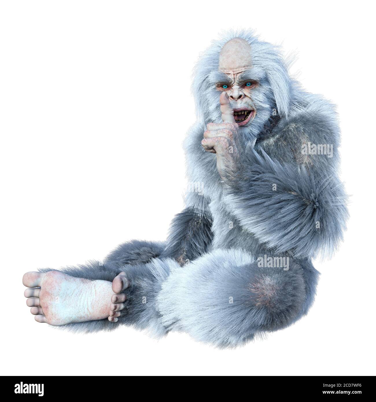 3D rendering of a fantasy creature yeti isolated on white background ...
