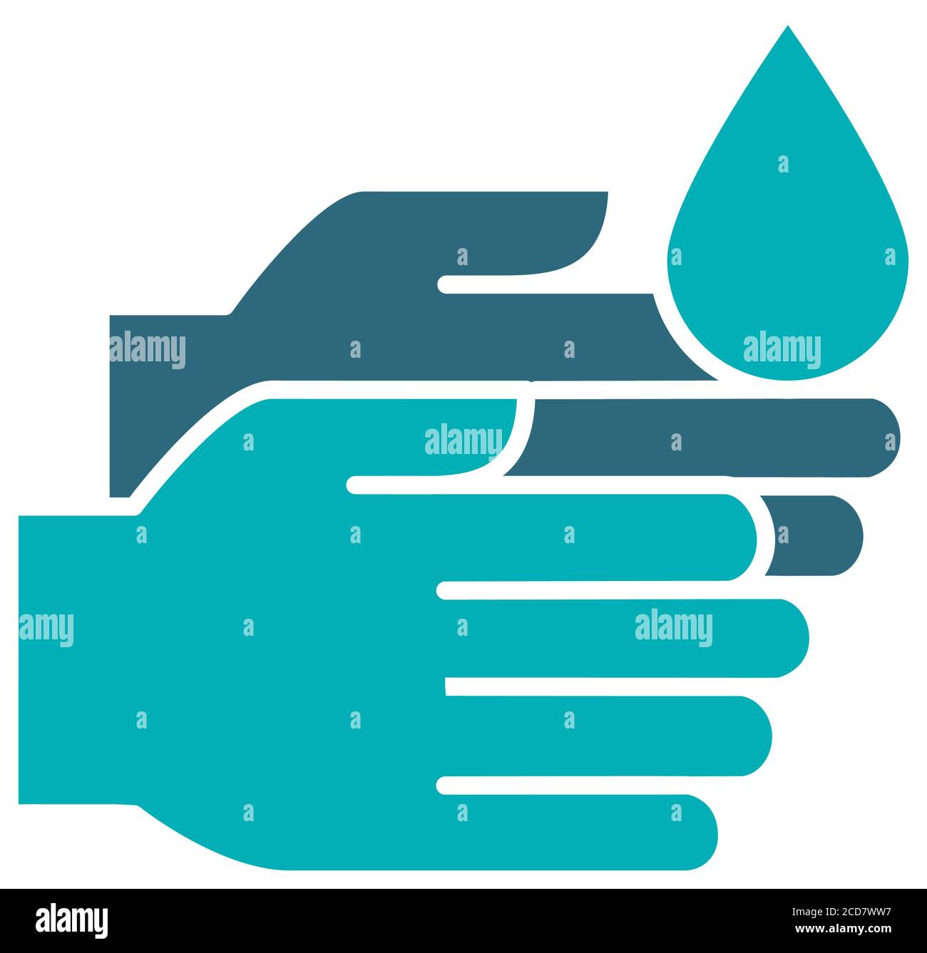 Cleaning hands with disinfectant colored icon. Cleaning supply, palms ...