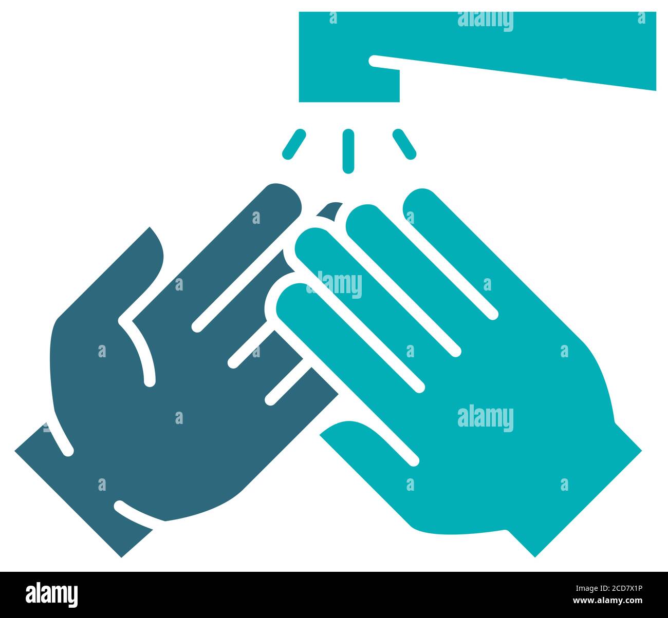Cleaning hands with water colored icon. Washing and disinfection ...