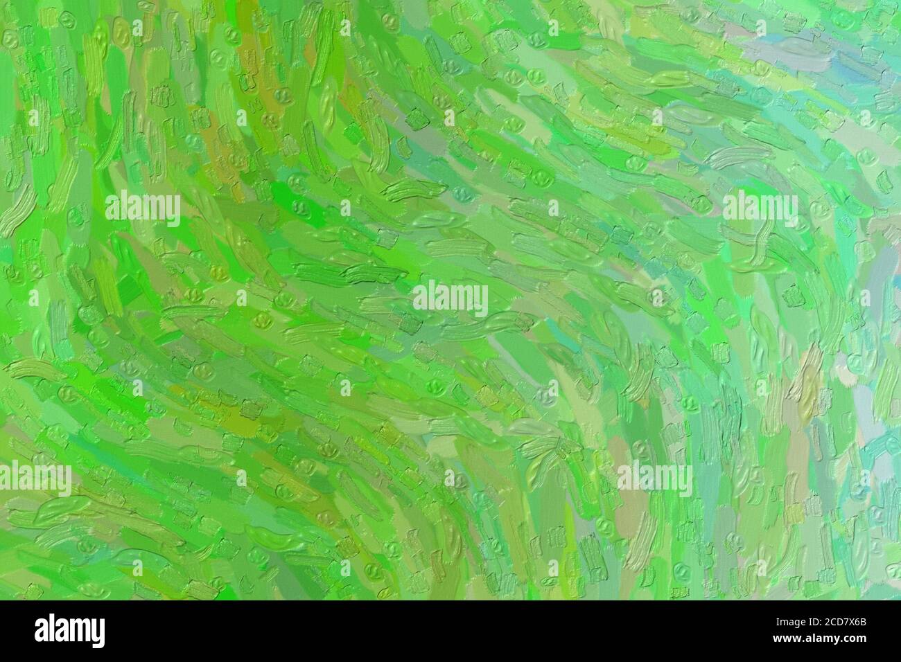 Green waves large color variation impasto background, digitally created ...