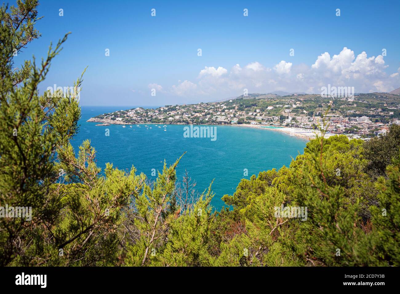 Panoramic landscape of Serapo Beach, one of the most beautiful sand ...