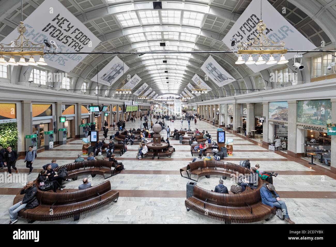 People in the Central train station. It is the largest railway station ...