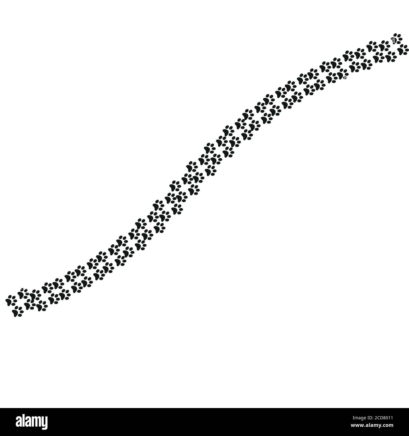 Footpath trail of animal. Dog or cat paws print isolated on white background Stock Vector Image ...