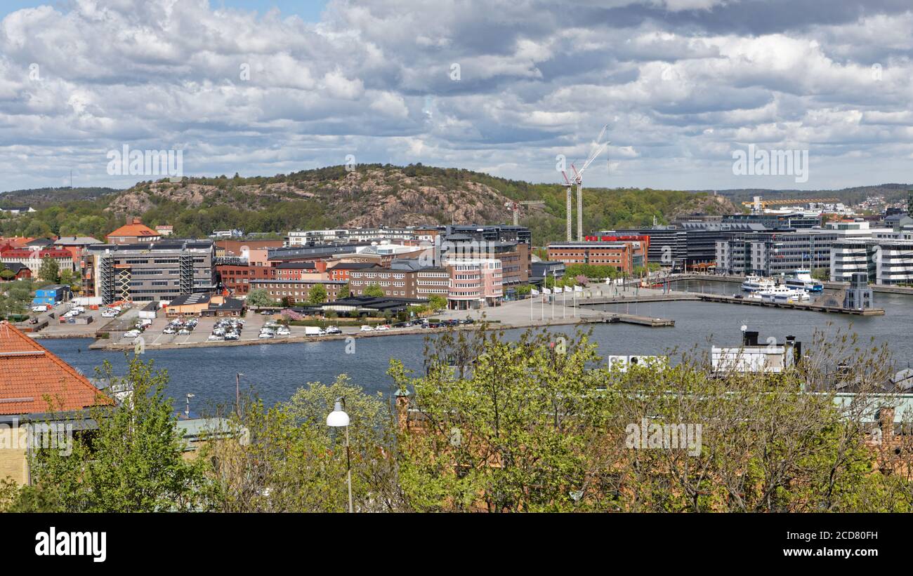 Panoramic view of Lindholmen Science Park on the northern shore of Gota ...