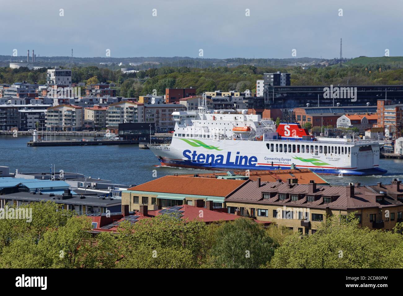Ferry of Polish StenaLine departs from Gothenburg, Sweden to Denmark ...