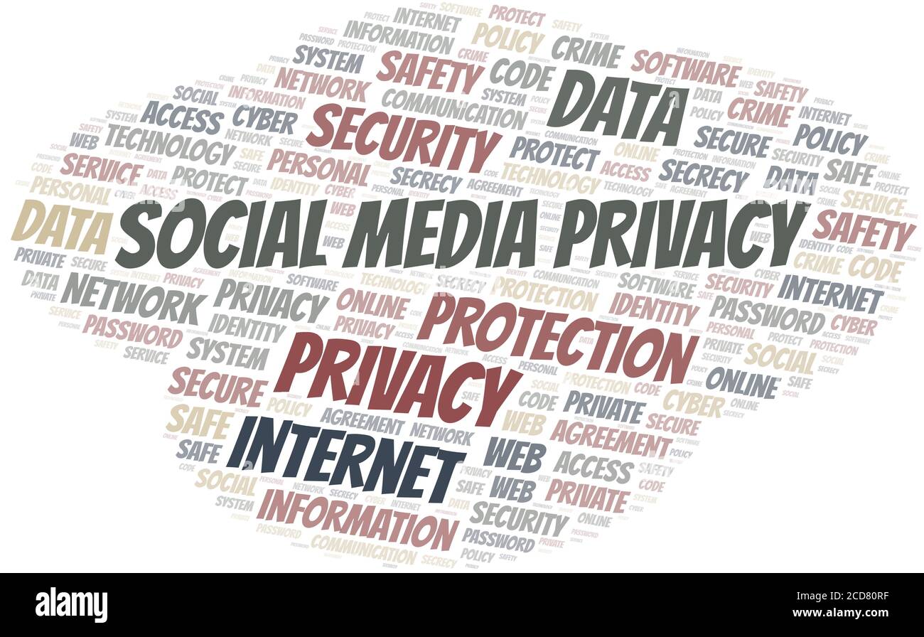 Social Media Privacy vector word cloud, made with the text only Stock ...