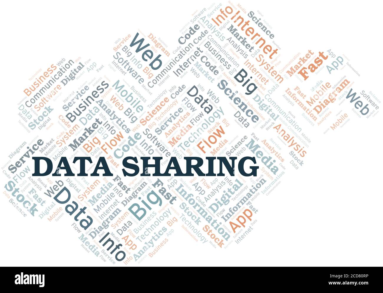 Data Sharing vector word cloud, made with the text only Stock Vector ...