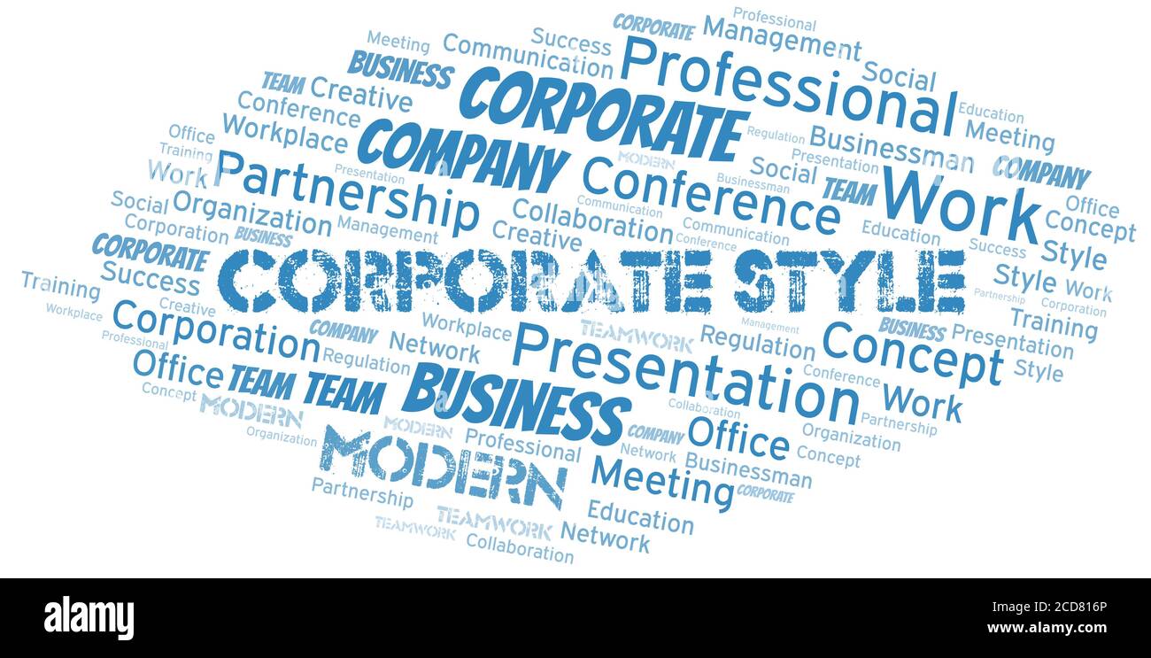 Corporate Style vector word cloud, made with the text only Stock Vector ...
