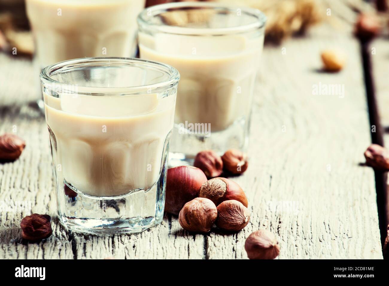 Nut liqueur, selective focus Stock Photo - Alamy