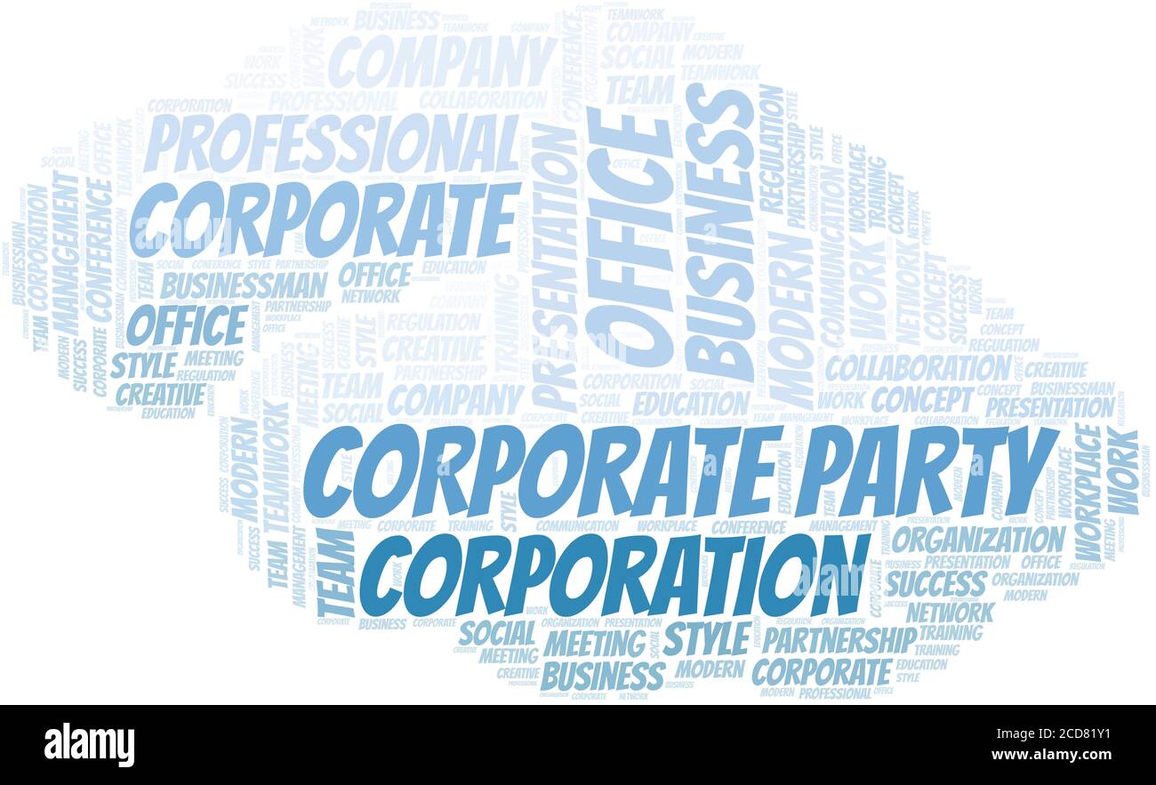 Corporate Party vector word cloud, made with the text only Stock Vector ...