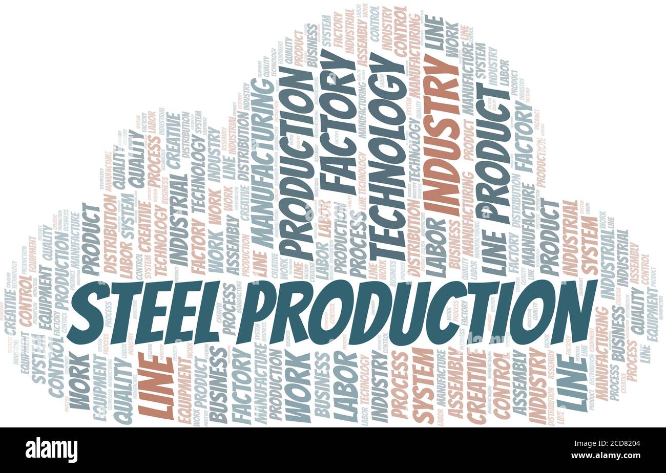 Steel Production word cloud create with the text only Stock Vector ...
