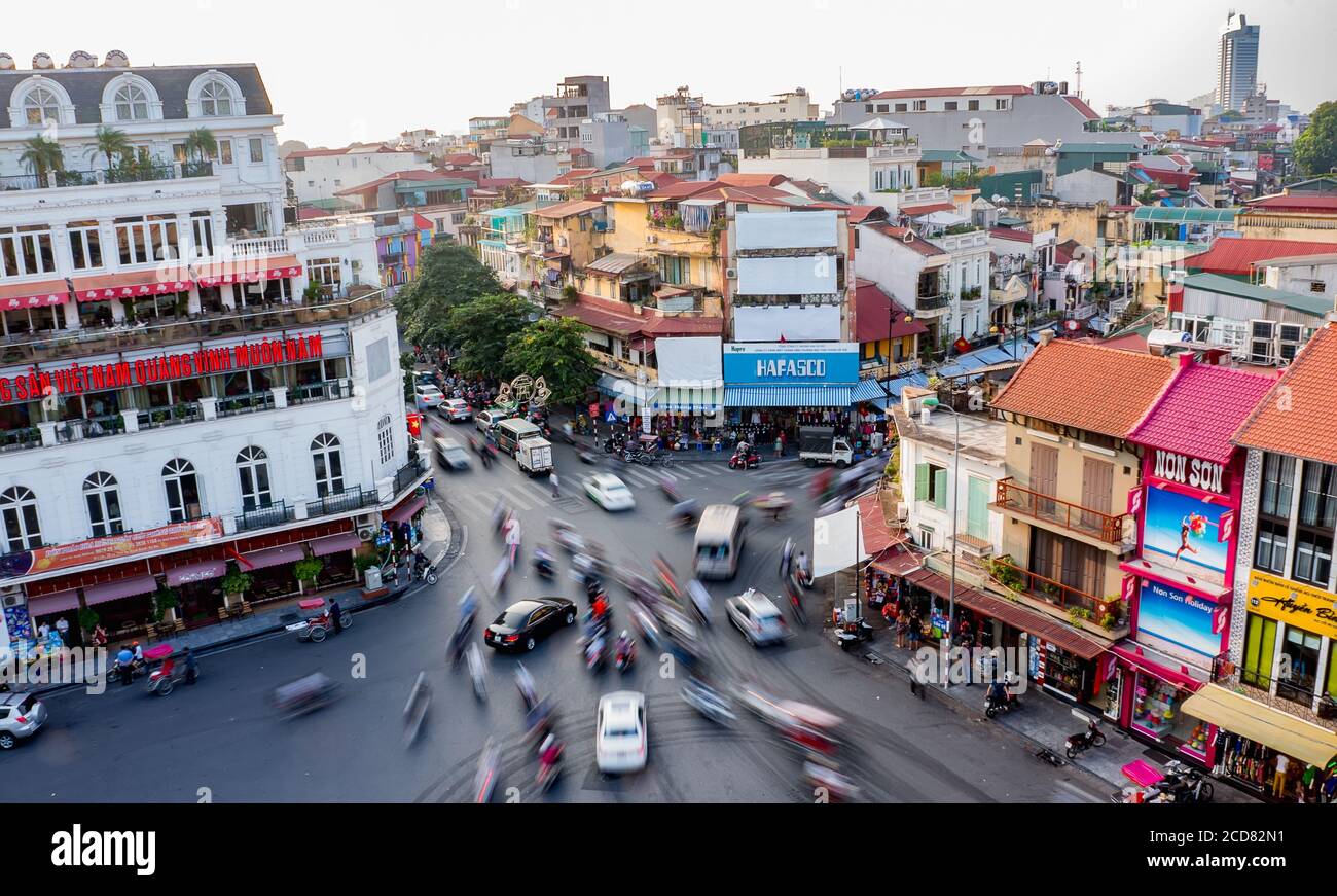 The beauty of people, urban landscape, capital Ha Noi, Vietnam Stock ...